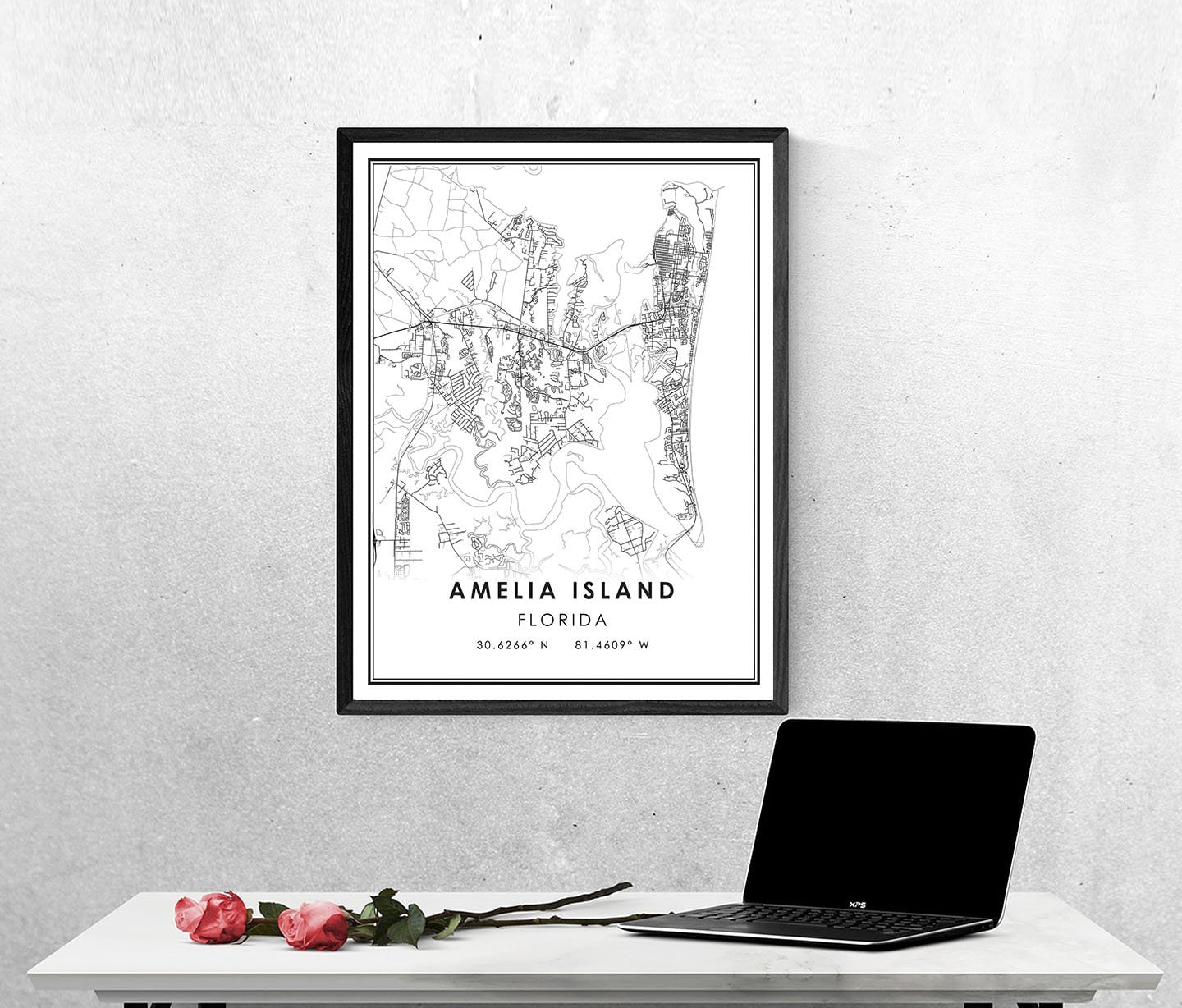 Amelia Island map print poster canvas Amelia Island Florida | Etsy