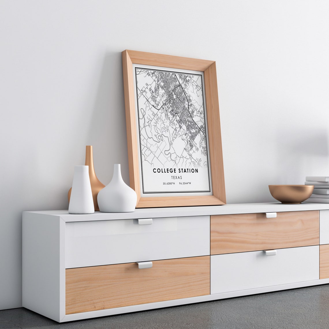 College Station Map Print Poster Canvas Texas Map Print - Etsy