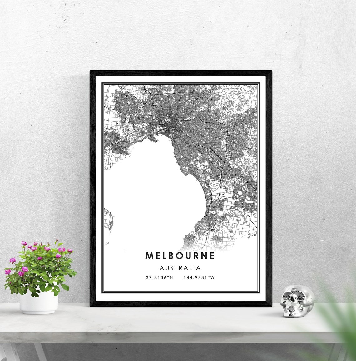 Melbourne Map Print Poster Canvas Australia Map Print Poster | Etsy