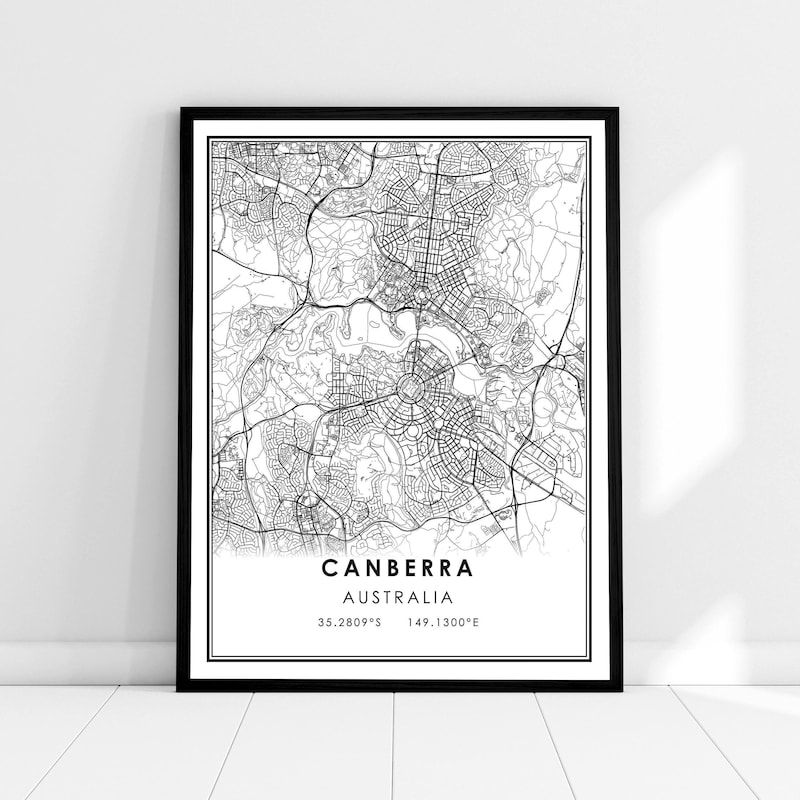 Canberra City Map Art - Etsy