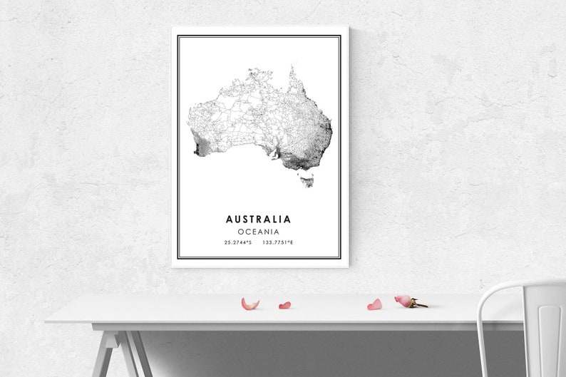 Australia map print poster canvas Australia Street map | Etsy