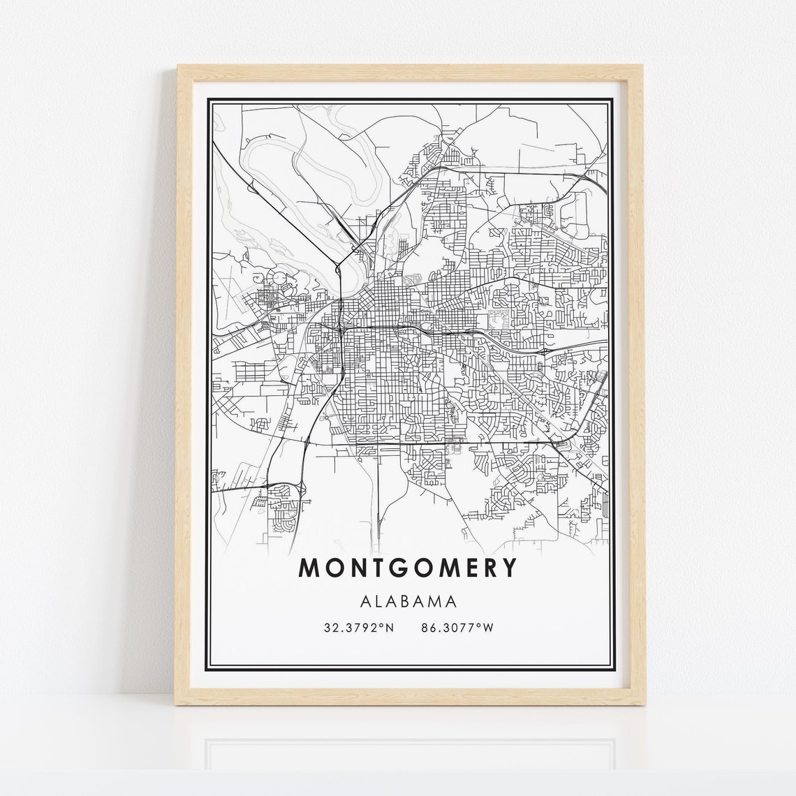 Montgomery Alabama Map Print Poster Canvas Alabama Map Print - Etsy