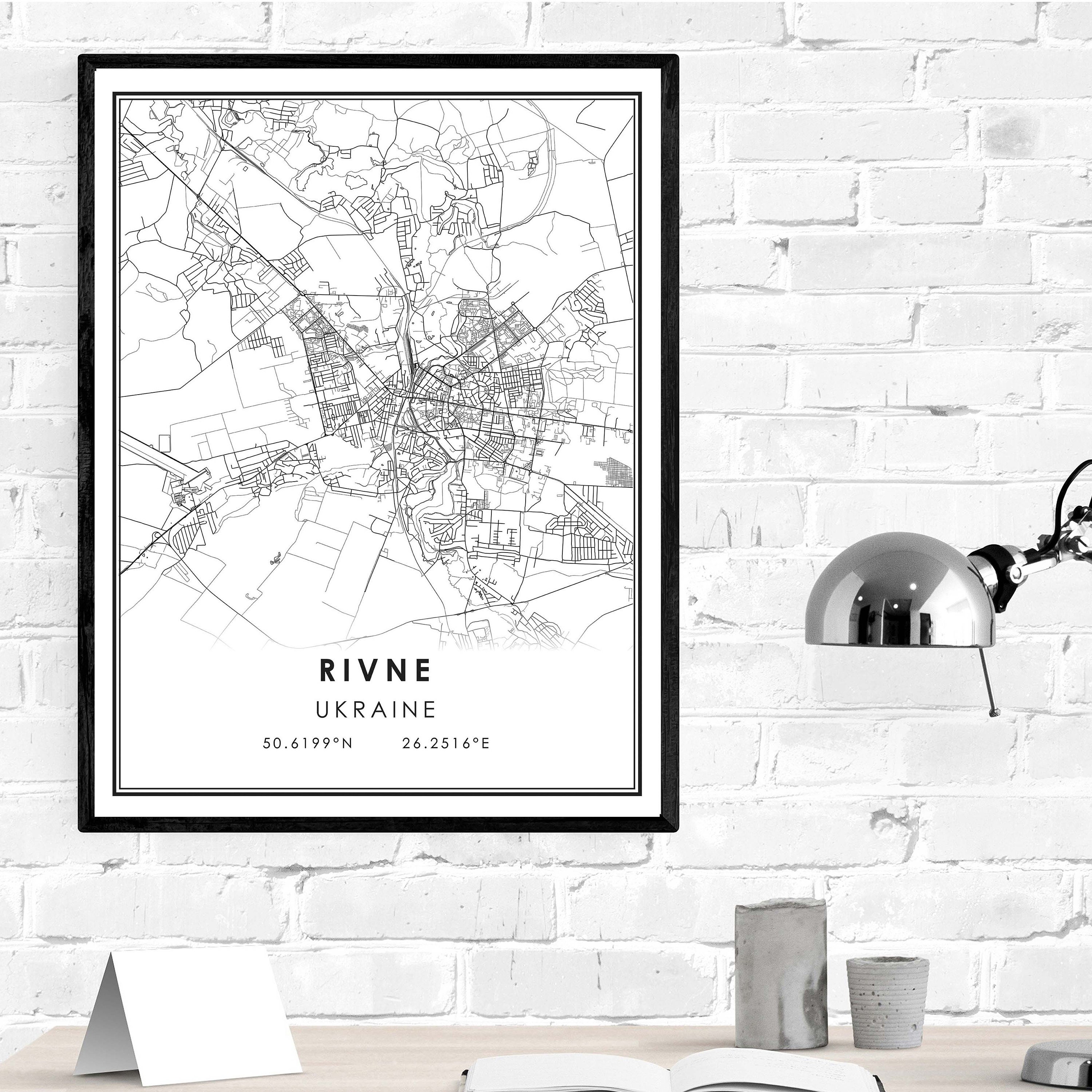 Rivne map print poster canvas Ukraine Street map Rivne | Etsy