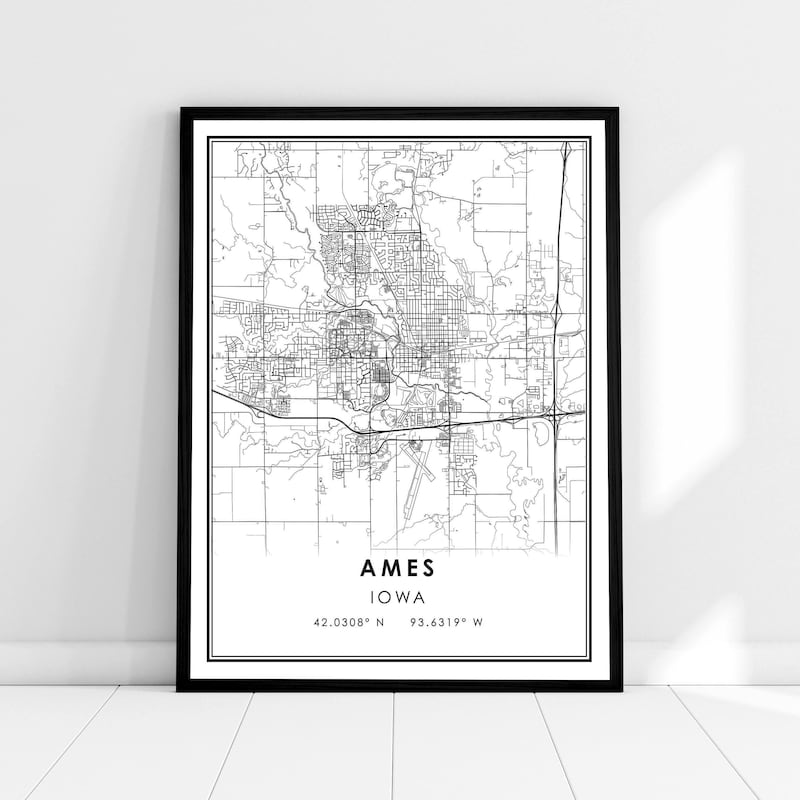 Map of Iowa - Etsy