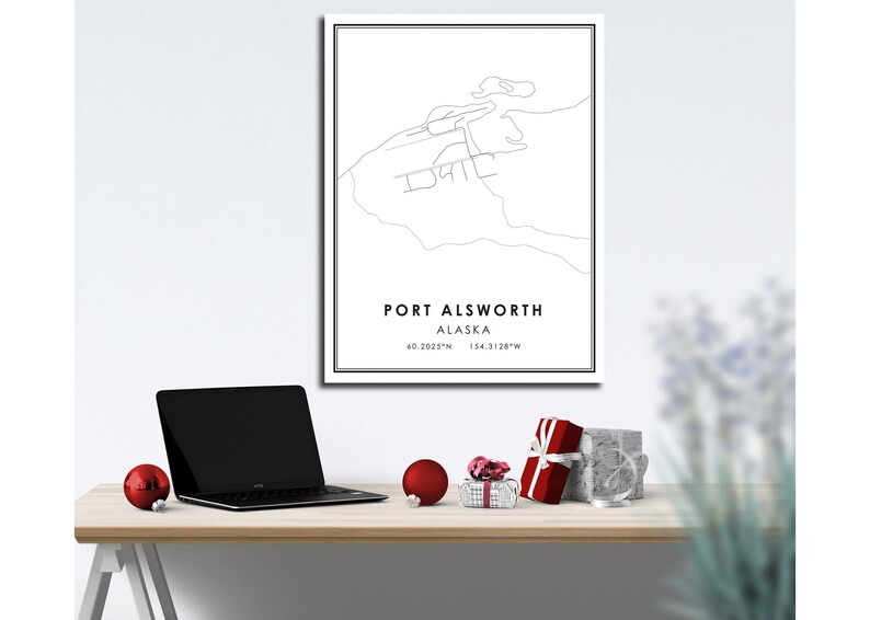 Port Alsworth Map Print Poster Canvas Alaska Map Print | Etsy