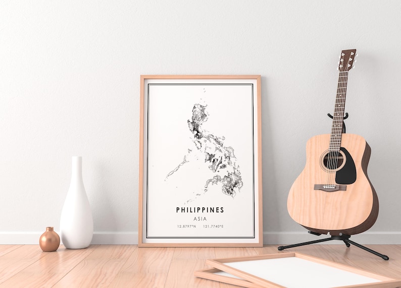 Philippines Map Print Poster Canvas Philippines Road Map | Etsy