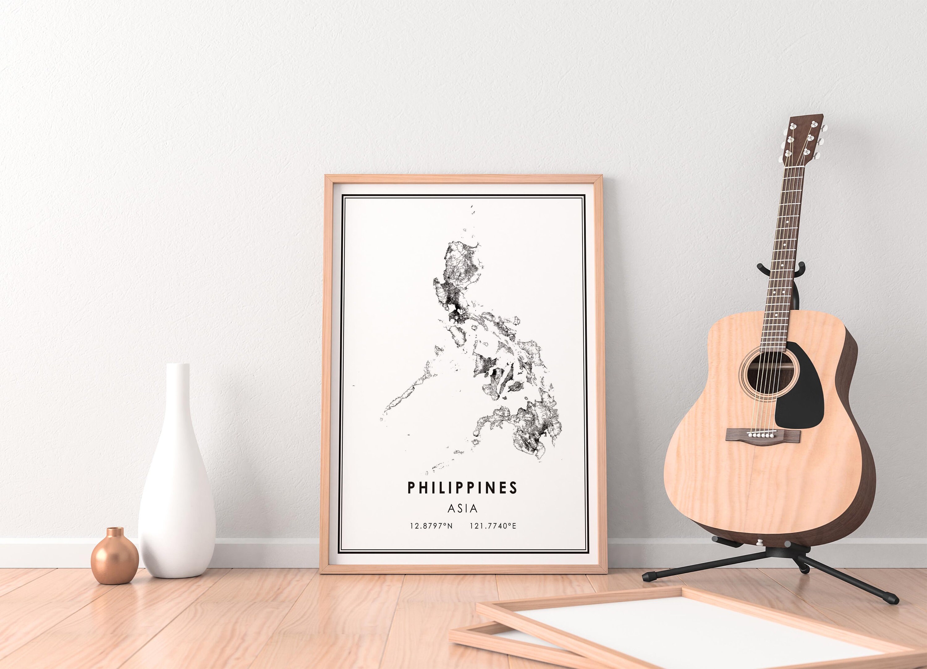 Philippines Map Print Poster Canvas Philippines Road Map | Etsy