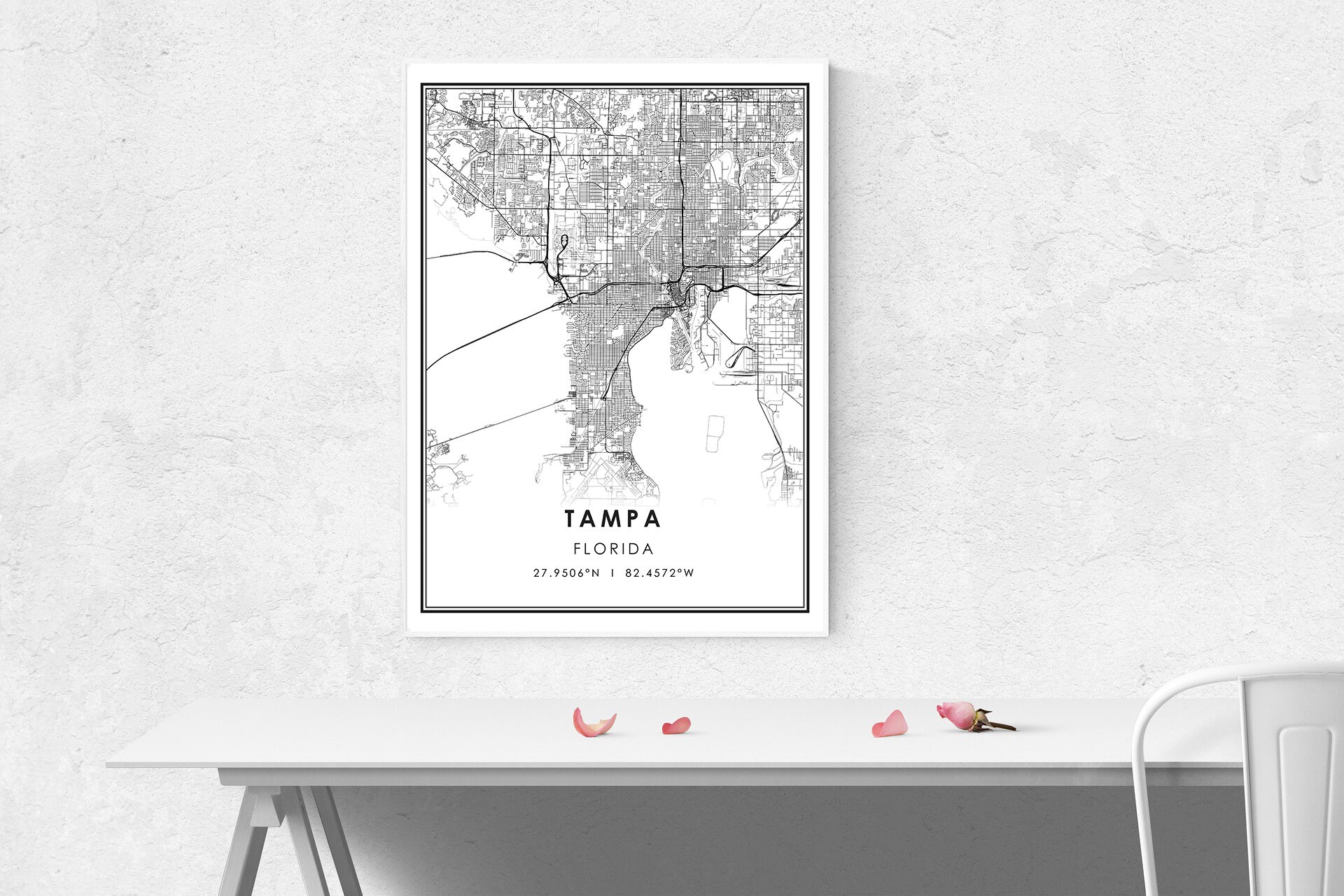 Tampa Map Print Poster Canvas Florida Map Print Poster | Etsy