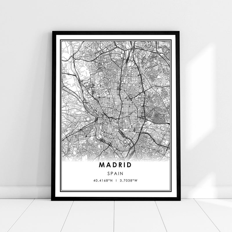 Madrid Poster City Map - Etsy