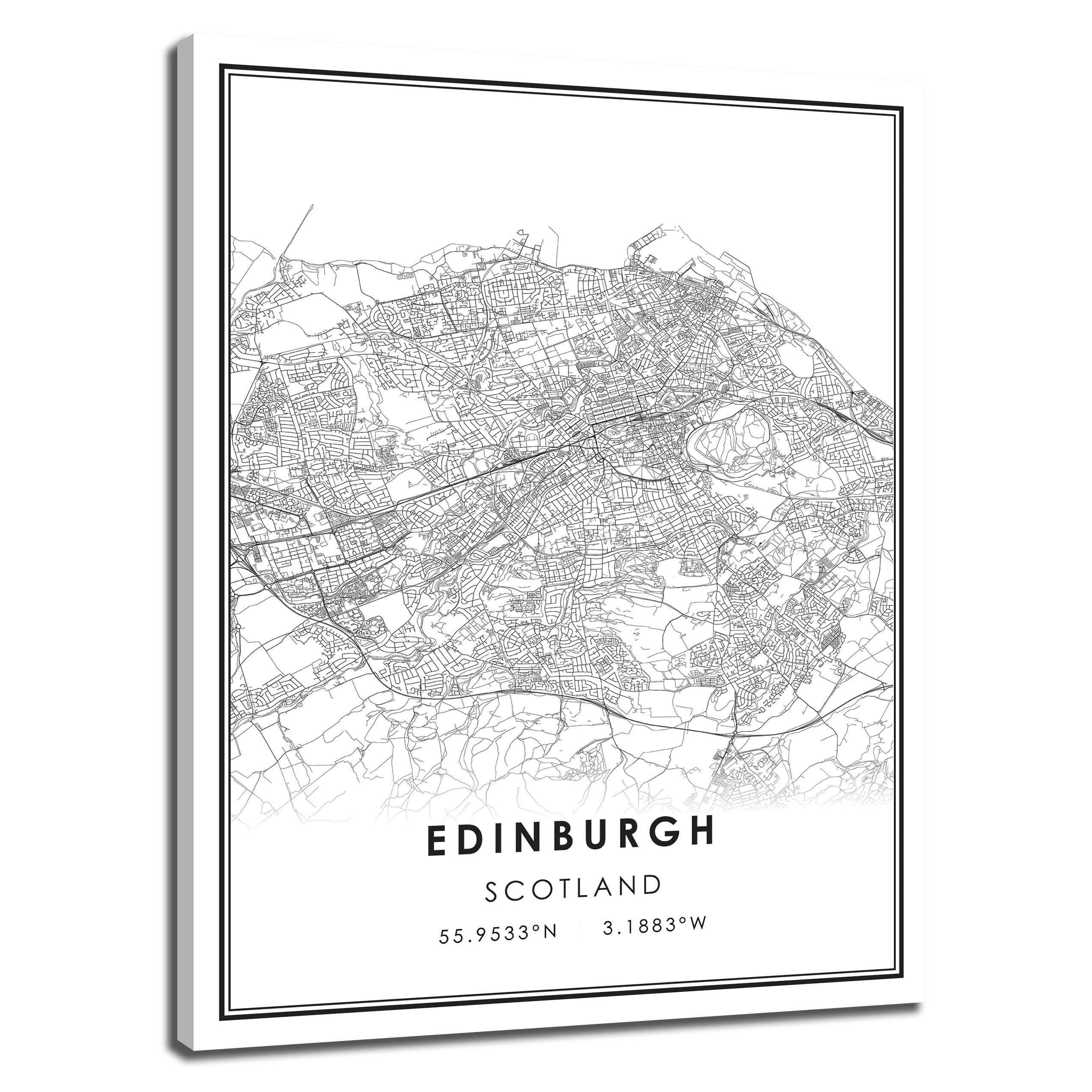 Edinburgh map print poster canvas Edinburgh Scotland city | Etsy