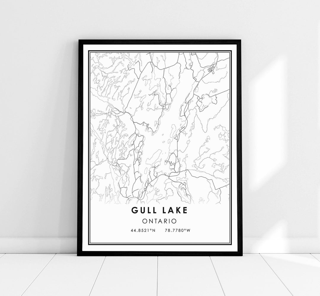 Gull Lake Ontario Map Print Poster Canvas | Gull Lake City Map Print ...