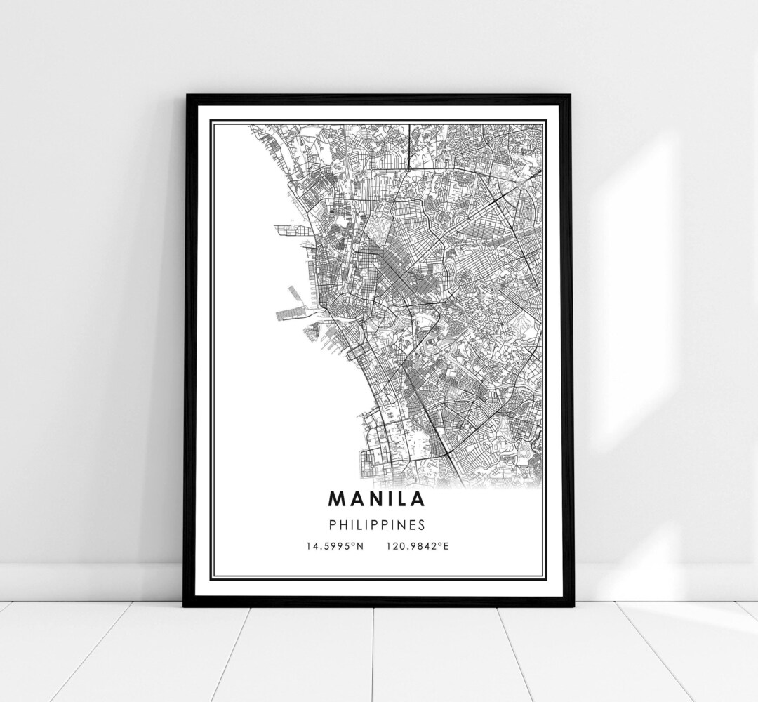 Manila Map Print Poster Canvas | Philippines Map Print Poster Canvas ...