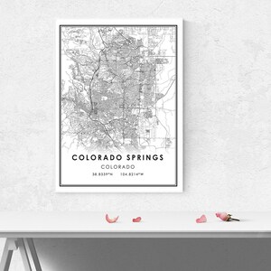 Colorado Springs map print poster canvas Colorado Springs | Etsy