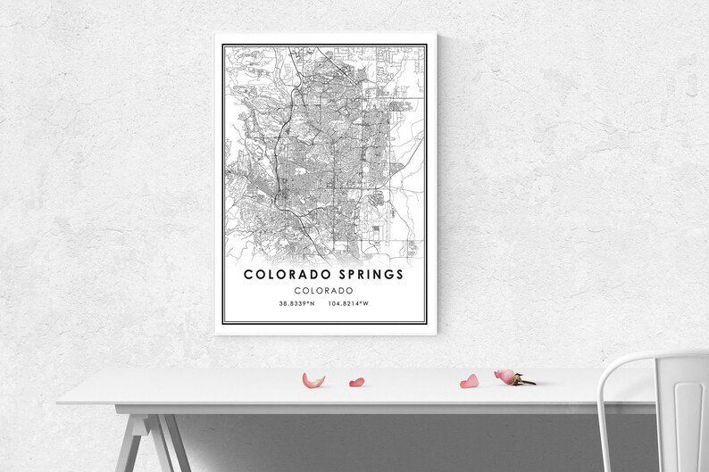 Colorado Springs map print poster canvas Colorado Springs | Etsy