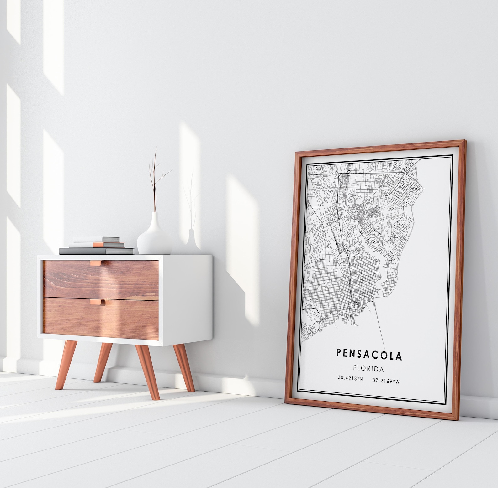 Pensacola Map Print Poster Canvas Florida Map Print Poster - Etsy