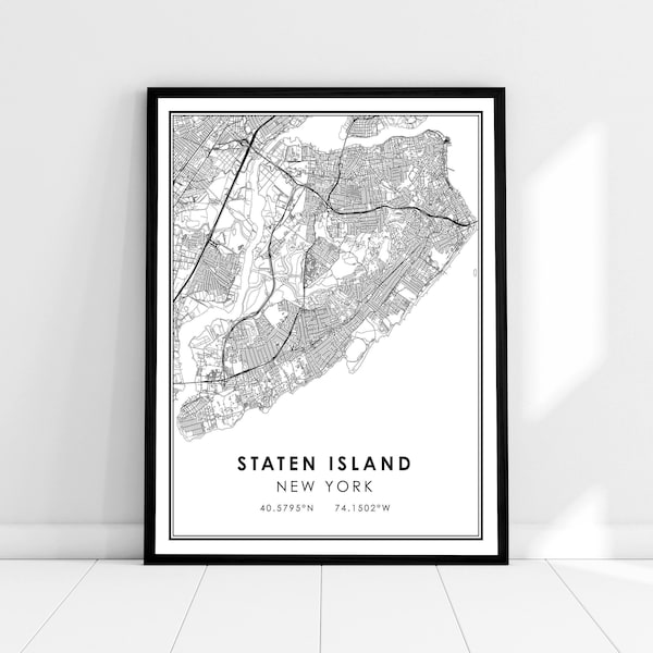 Staten Island Map - Etsy