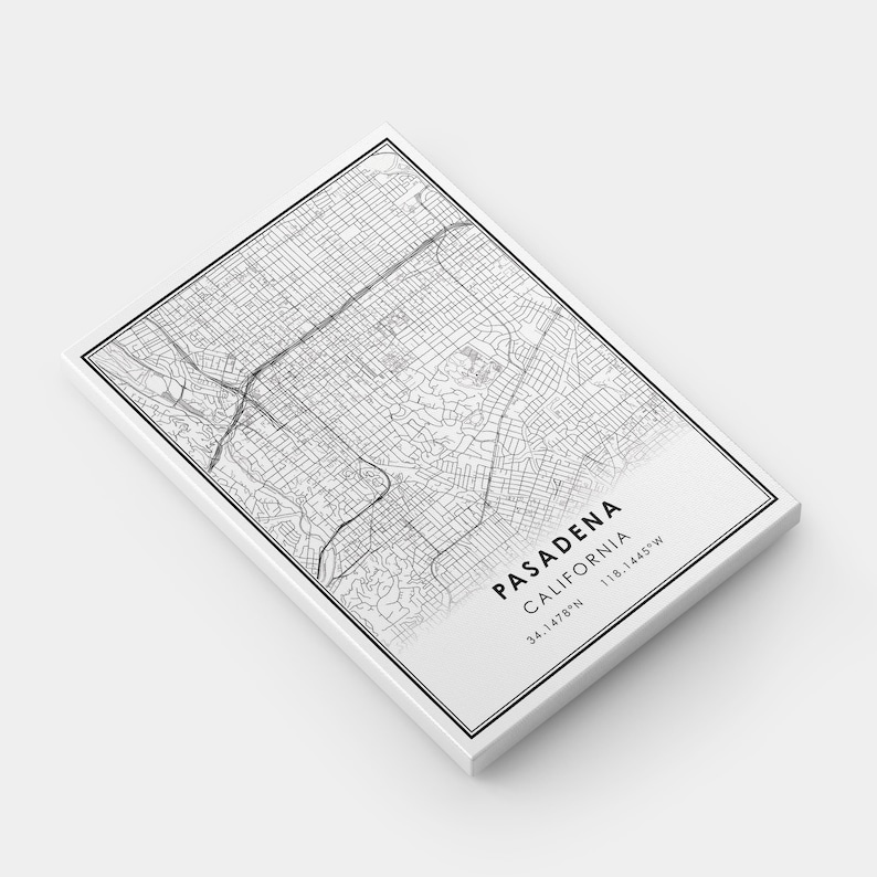 Pasadena Map Print Poster Canvas California Map Print Poster - Etsy