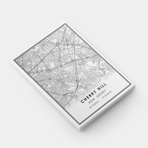 Cherry Hill Map Print Poster Canvas | New Jersey Map Print Poster ...
