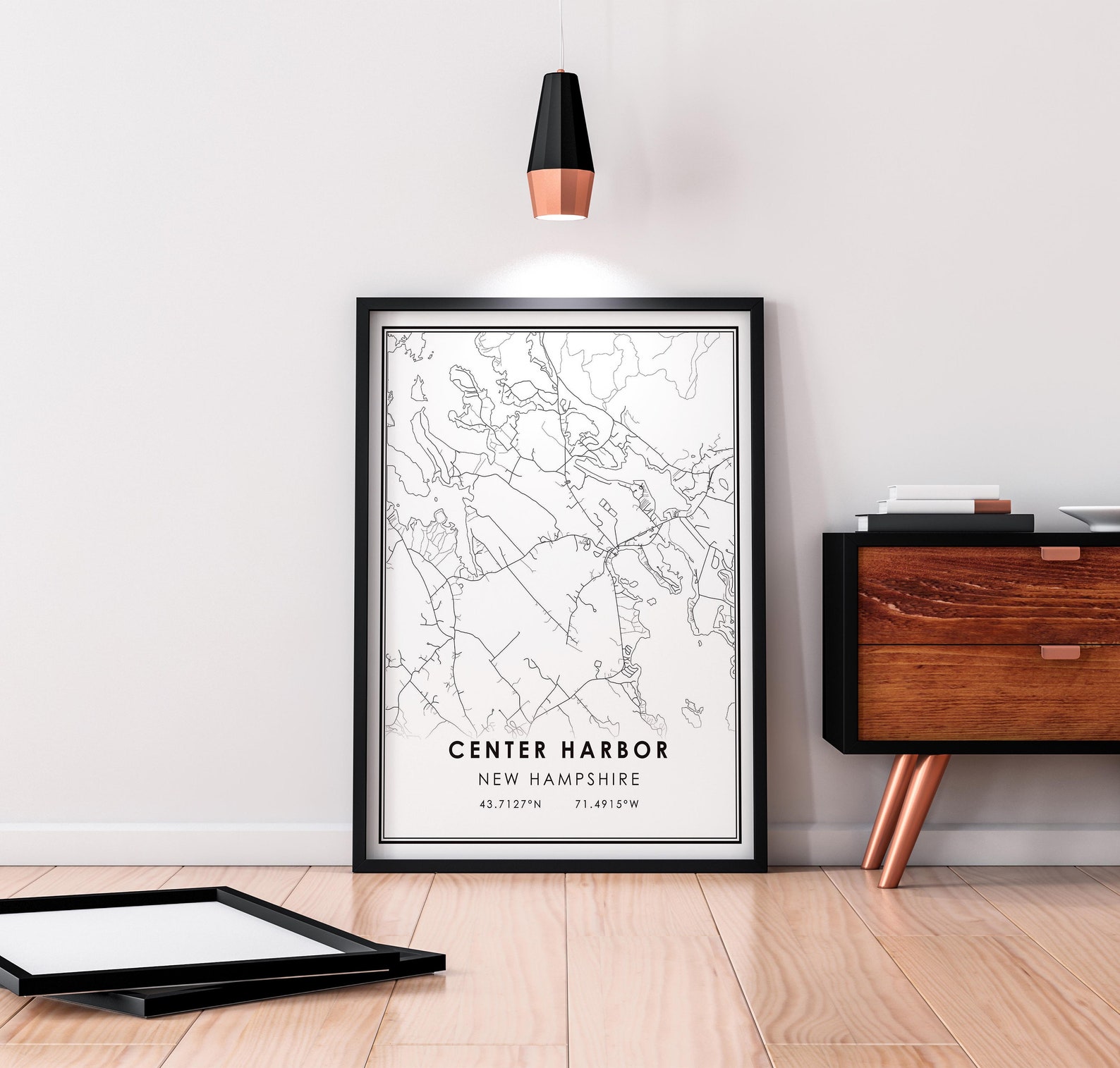 Center Harbor Map Print Poster Canvas | New Hampshire Map Print Poster ...