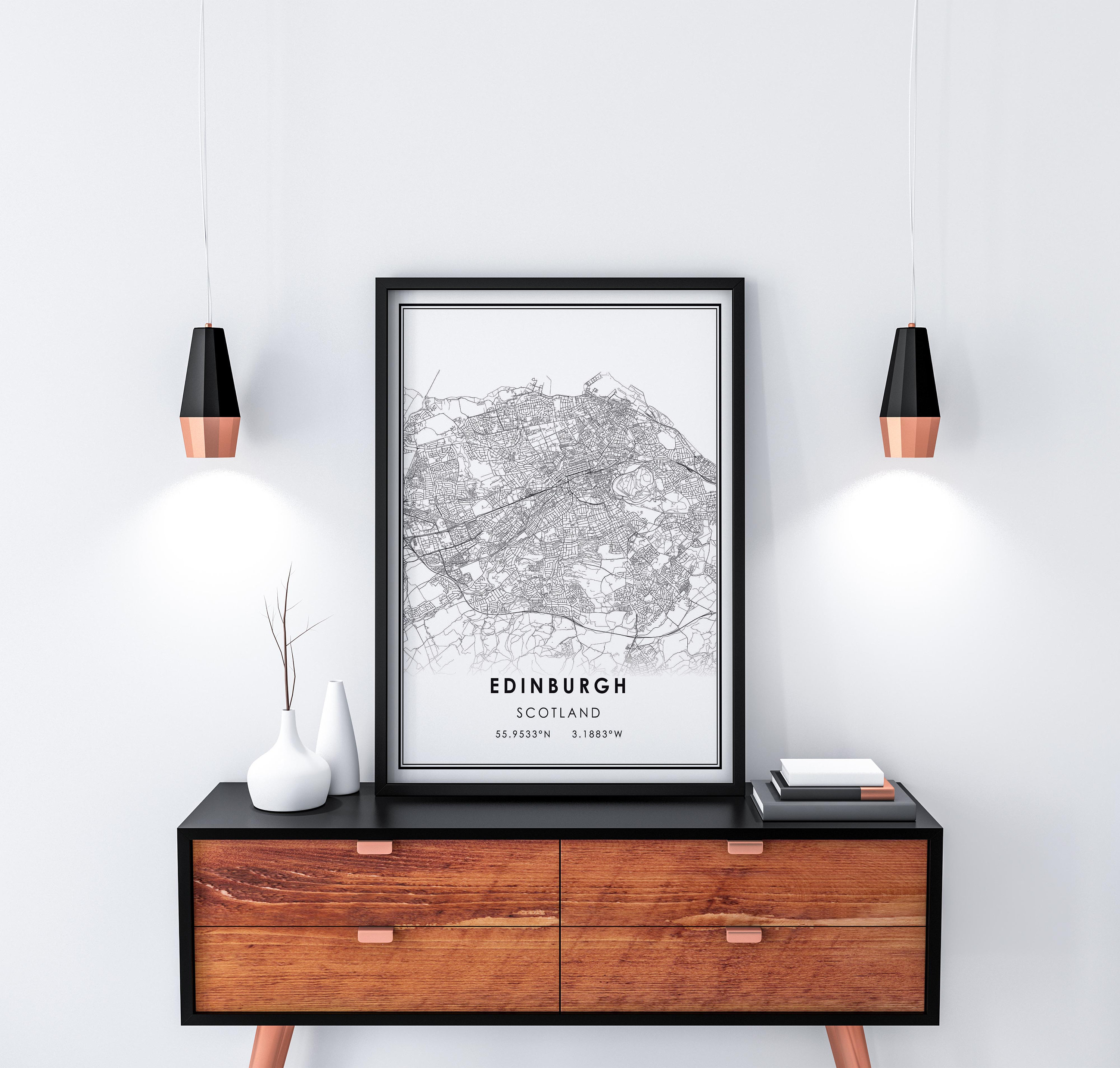 Edinburgh Map Print Poster Canvas Scotland Map Print Poster - Etsy