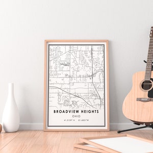 Broadview Heights Map Print Poster Canvas Ohio Map Print Poster Canvas ...