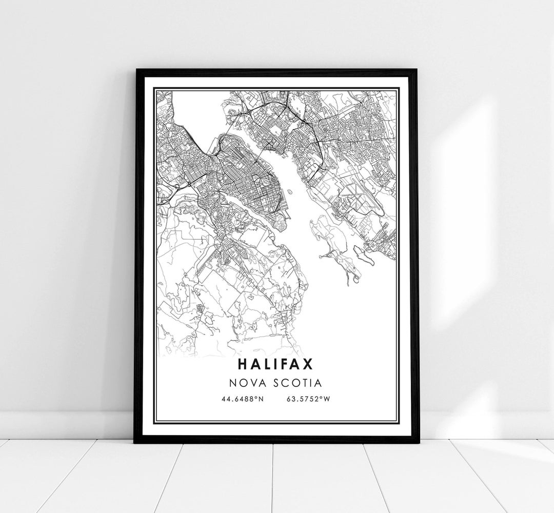 Halifax Map Print Poster Canvas | Nova Scotia Map Print Poster Canvas ...