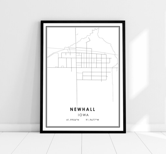 Newhall Map Print Poster Canvas Iowa Map Print Poster Canvas - Etsy