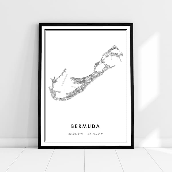 Bermuda Map - Etsy