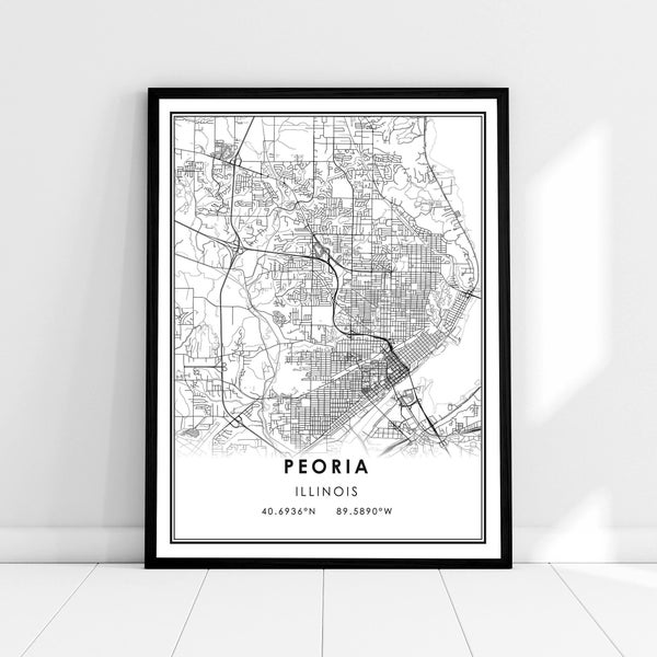 Peoria Illinois Map - Etsy