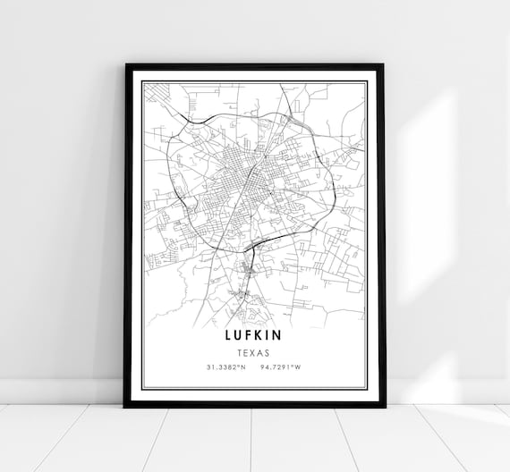Lufkin Map Print Poster Canvas Texas Map Print Poster Canvas - Etsy