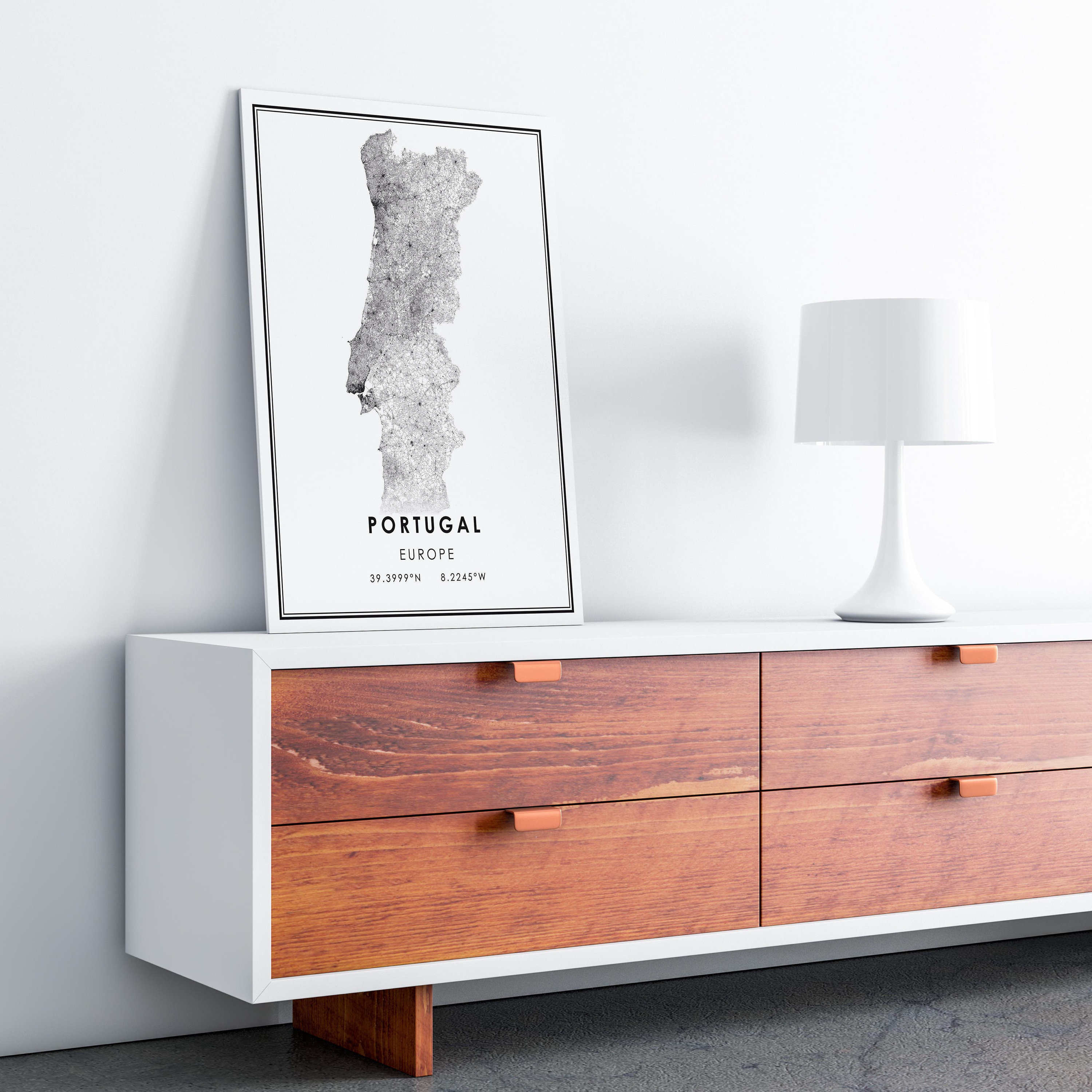 Portugal Country Map Print Poster Canvas Portugal Country | Etsy