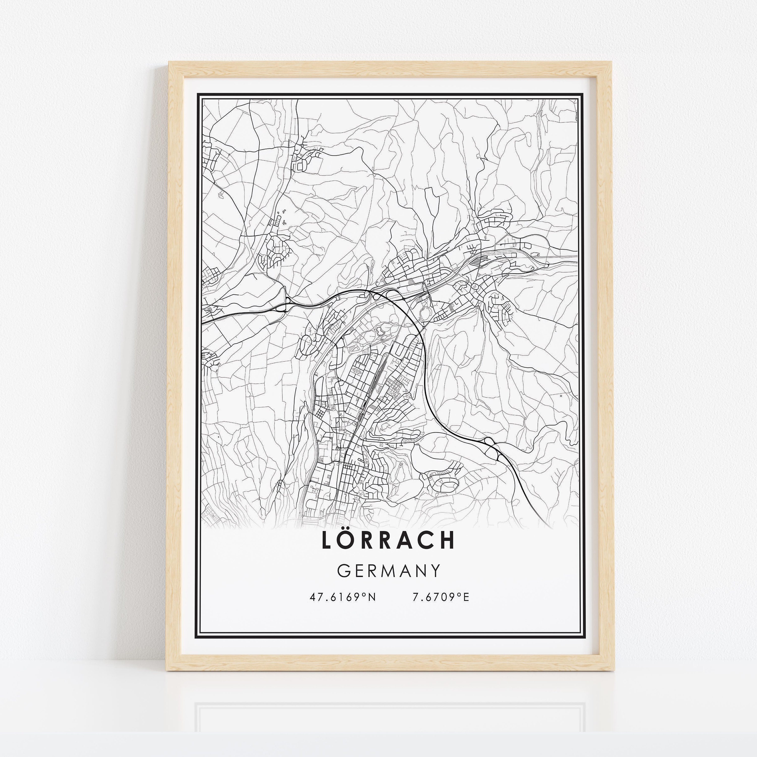 Lorrach Map Print Poster Canvas Germany Map Print Poster - Etsy Canada