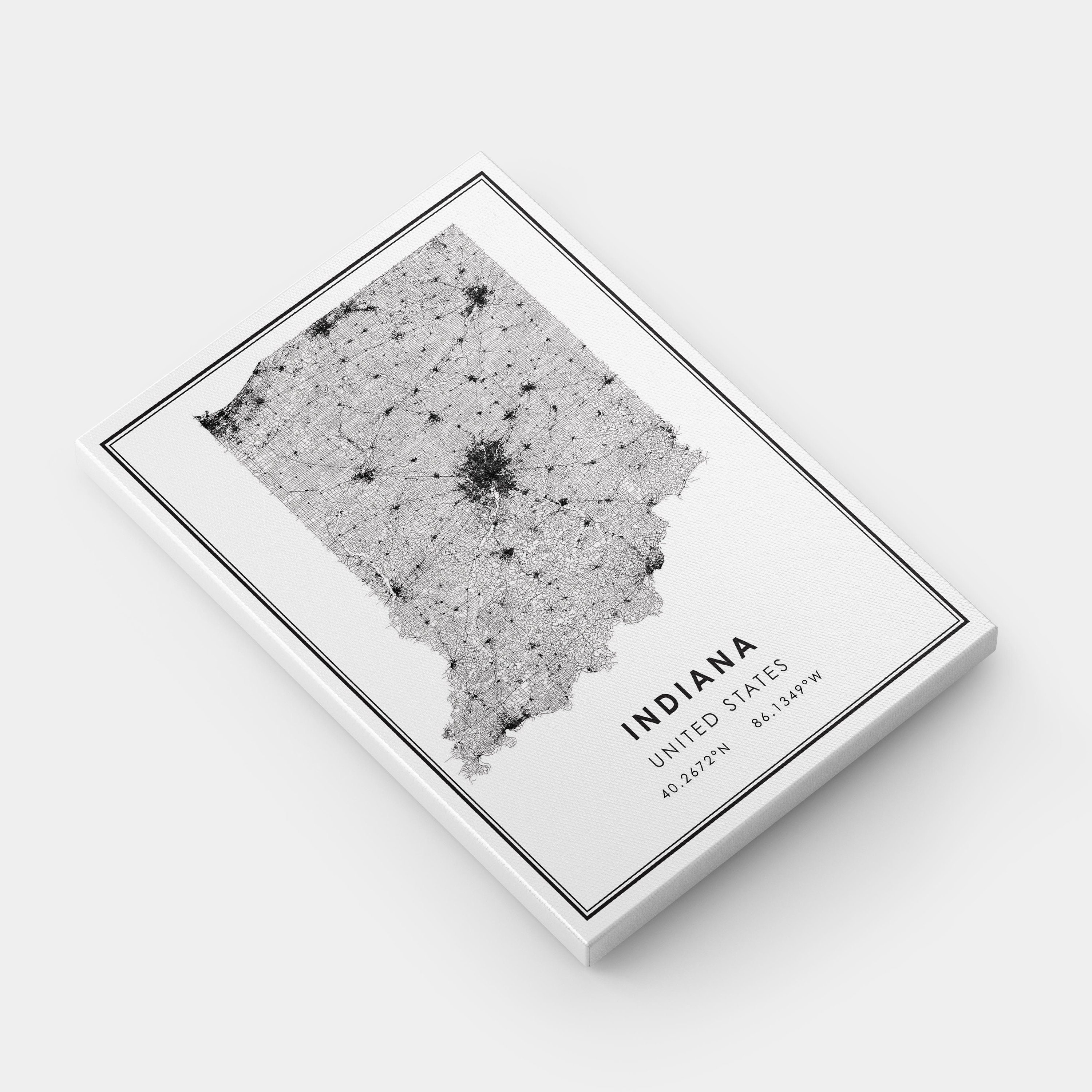 Indiana United States Map Print Poster Canvas Indiana United - Etsy