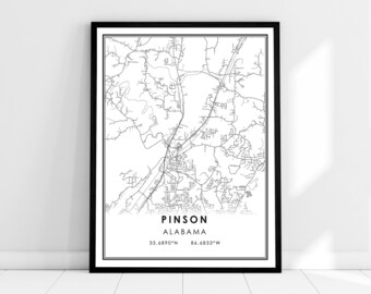 Pinson Map Print - Etsy