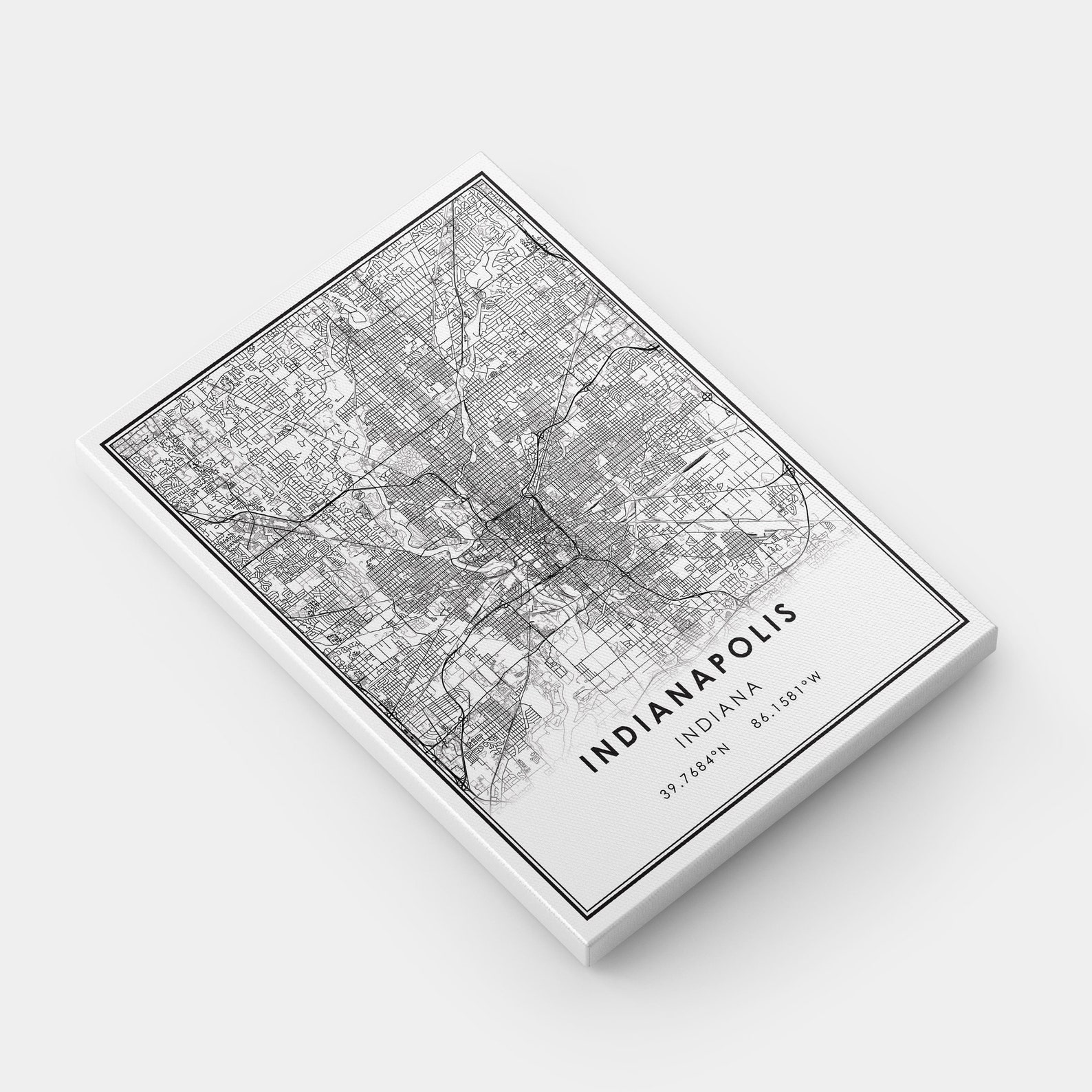 Indianapolis Map Print Poster Canvas Indiana Map Print - Etsy