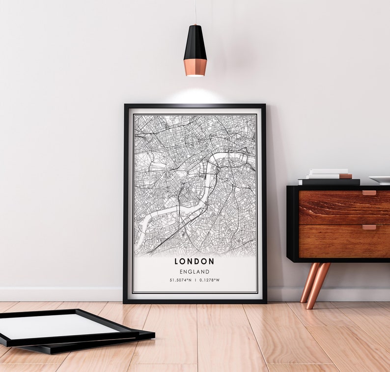 London Map Print Poster Canvas England Map Print Poster - Etsy