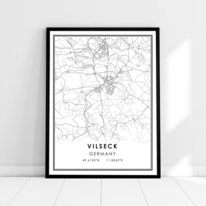 Vilseck Map Print Poster Canvas | Germany Street Map | Vilseck City Map ...