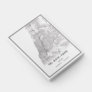 Tel Aviv-yafo Map Print Poster Canvas Israel Map Print Poster Canvas ...