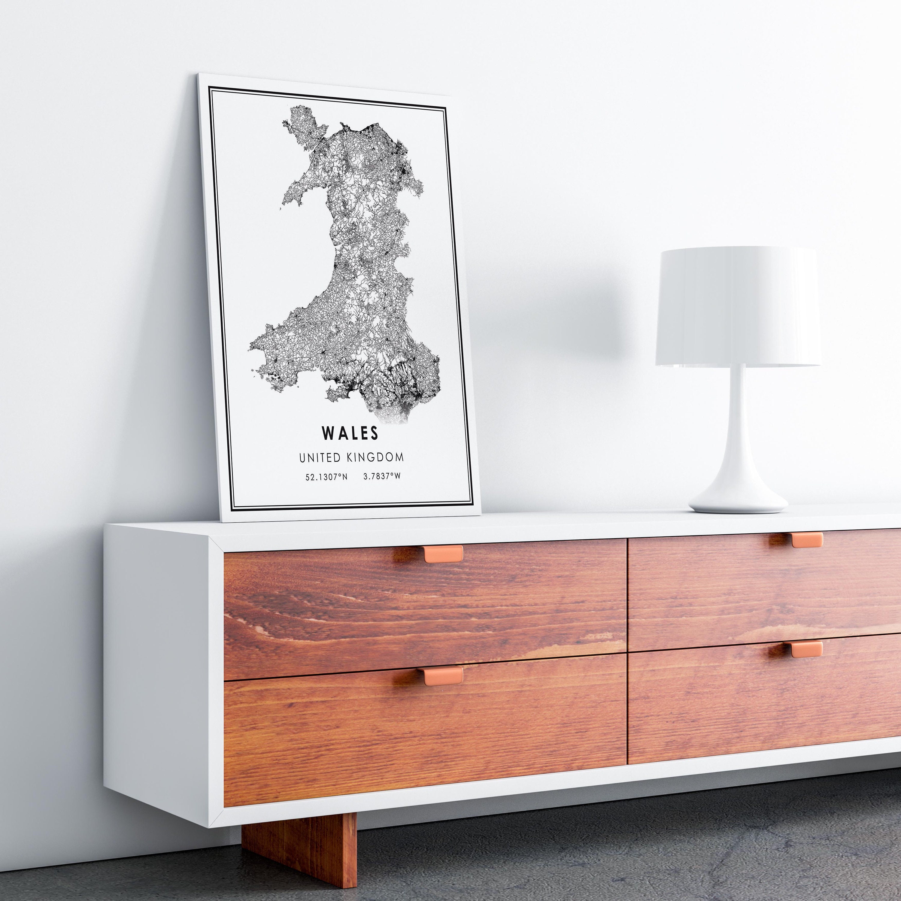 Wales Country Map Print Poster Canvas United Kingdom Map - Etsy