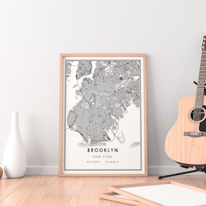 Brooklyn Map Print Poster Canvas | Brooklyn Map Print Poster Canvas ...