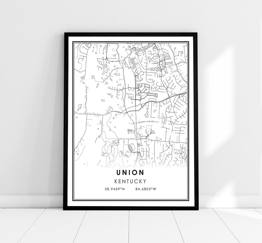 Union Map Print Poster Canvas | Kentucky Map Print Poster Canvas ...