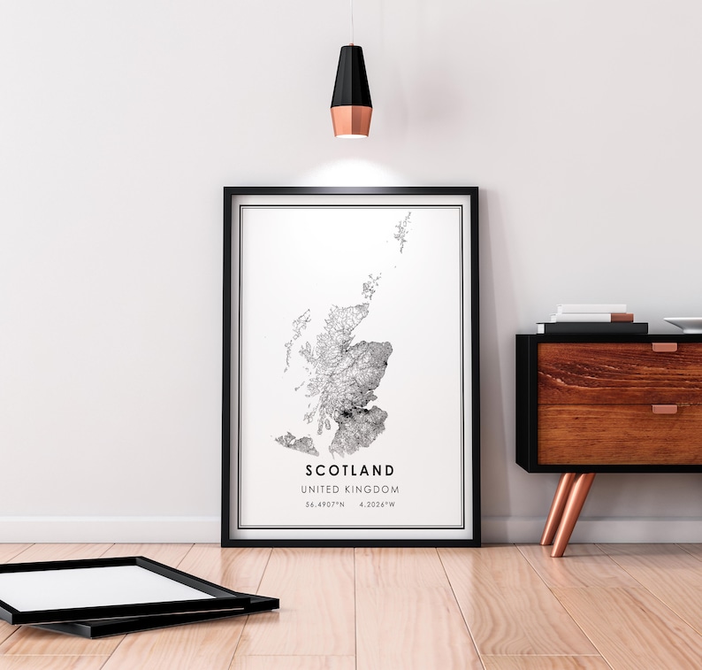 Scotland Country Map Print Poster Canvas United Kingdom - Etsy
