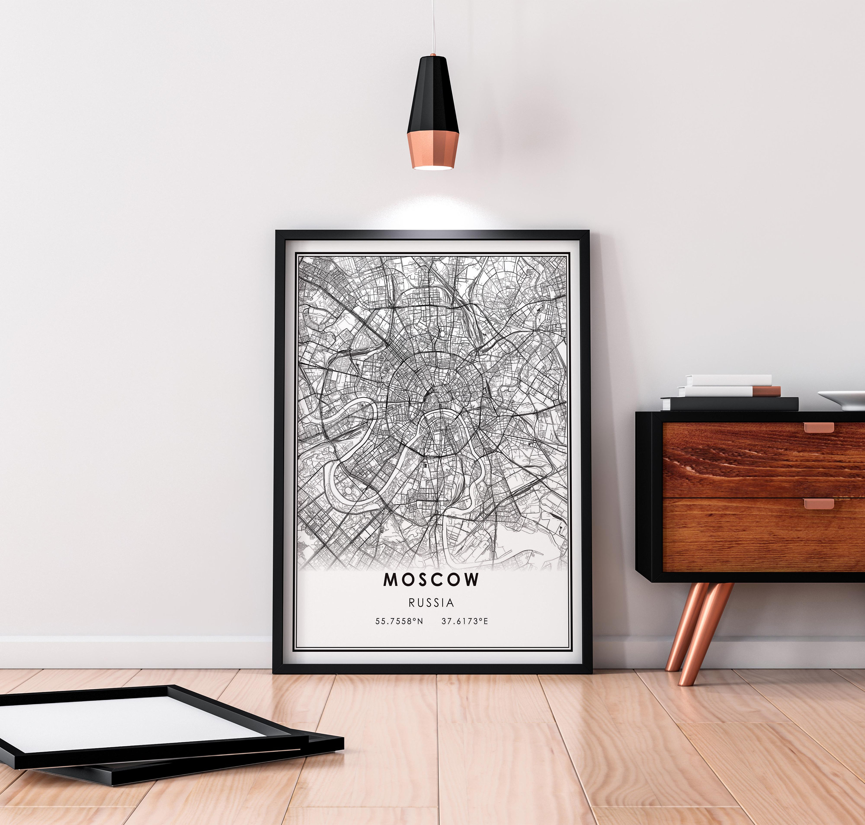 Moscow Map Print Poster Canvas | Russia Map Print Poster Canvas ...