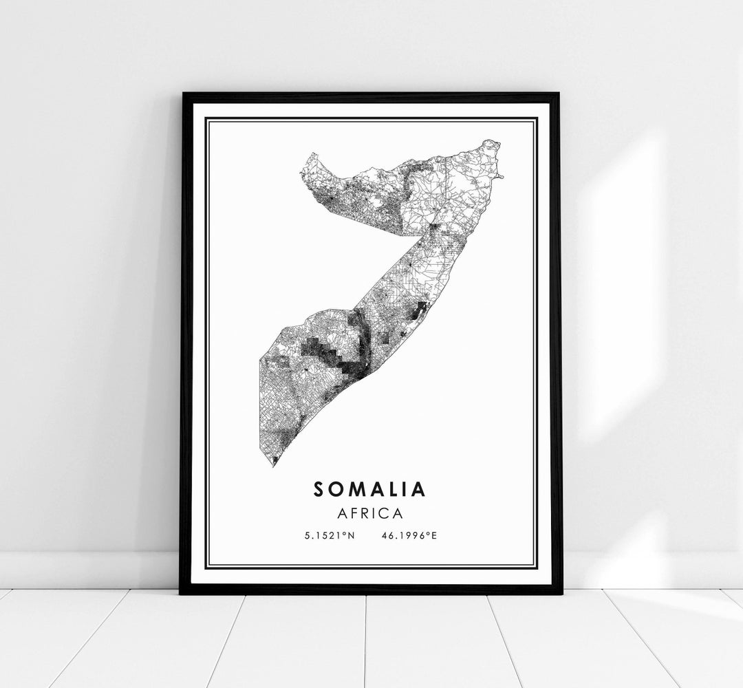 Somalia Map Print Poster Canvas | Somalia Map Print Poster Canvas ...