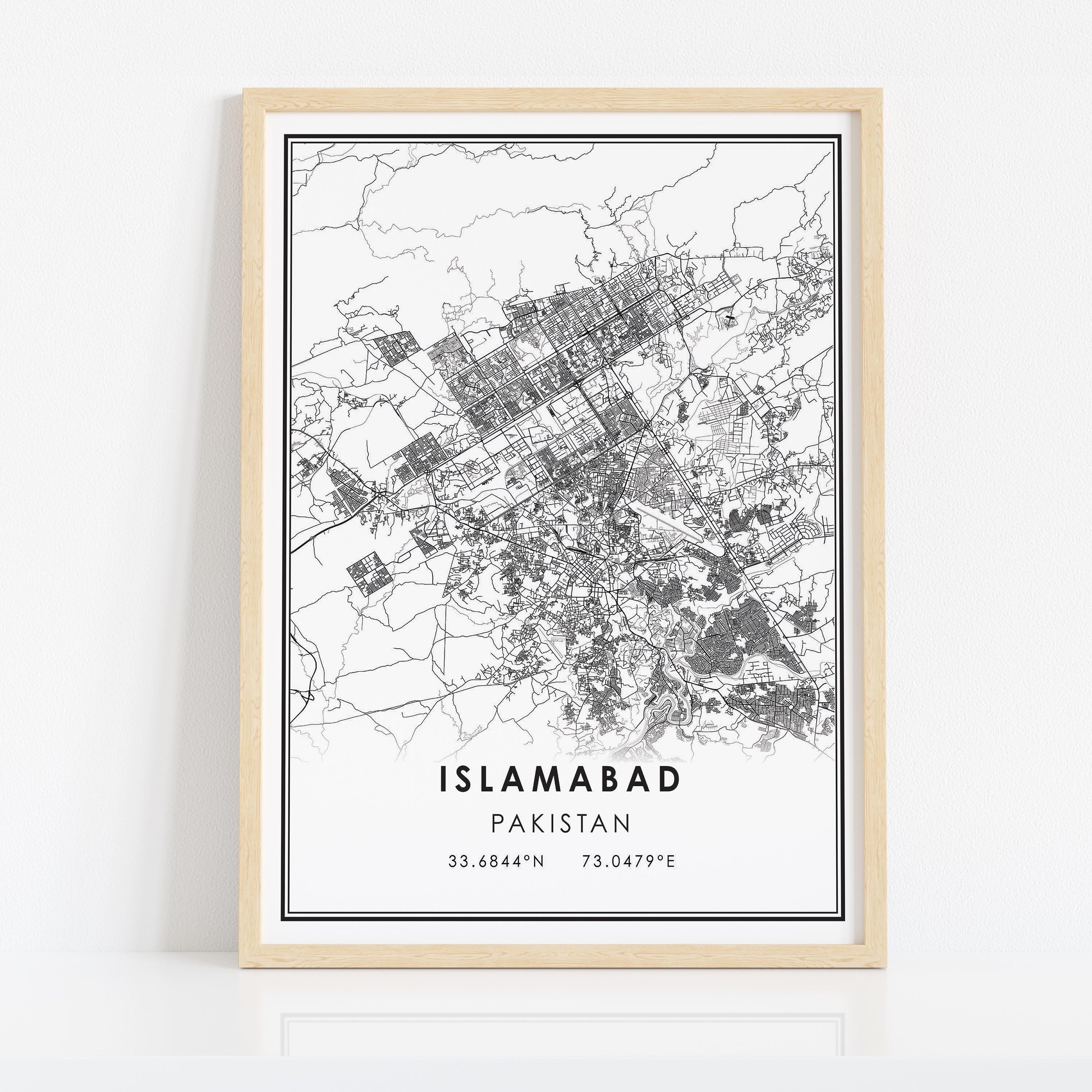 Islamabad Map Print Poster Canvas Pakistan Map Print Poster - Etsy