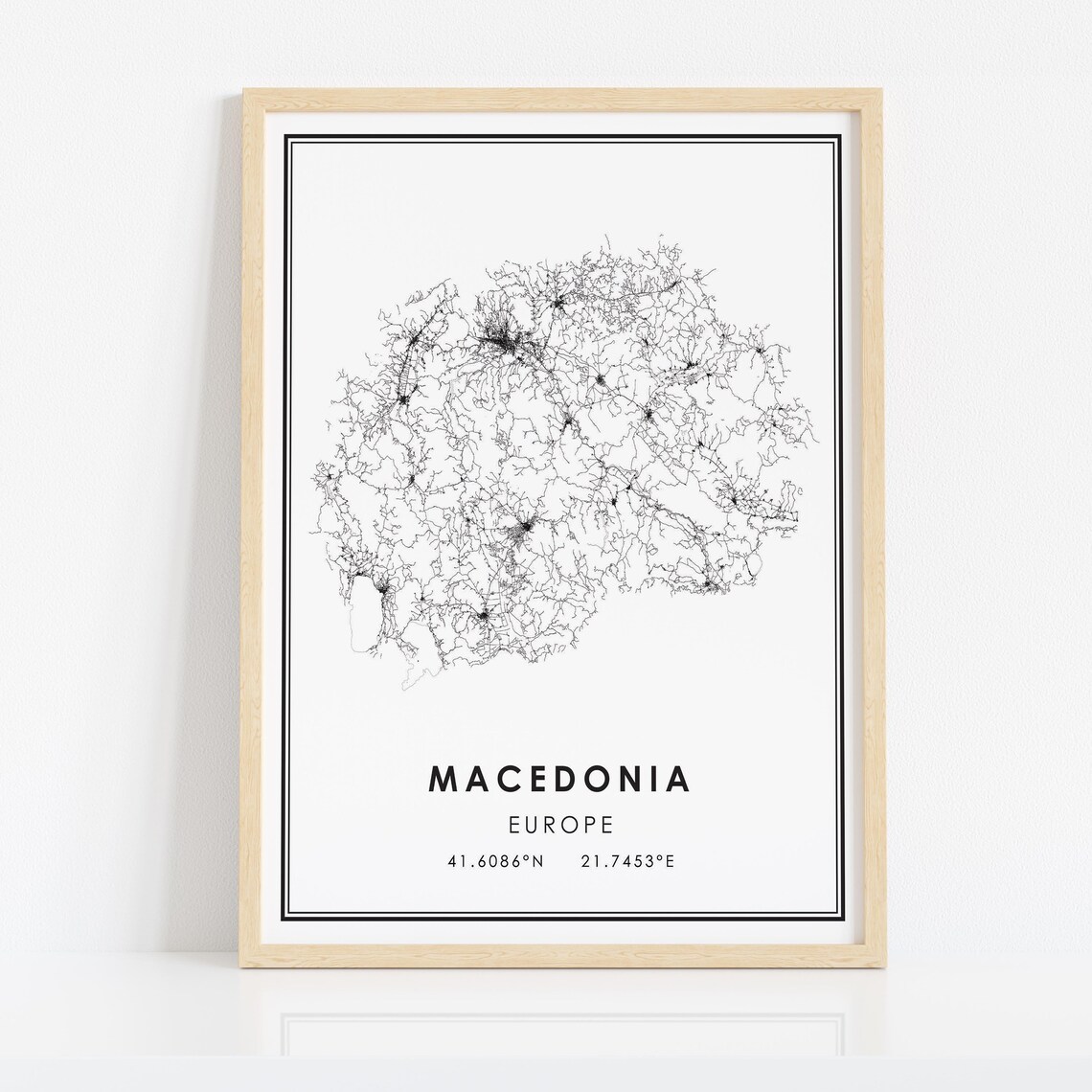 Macedonia Country Map Print Poster Canvas Macedonia Country - Etsy
