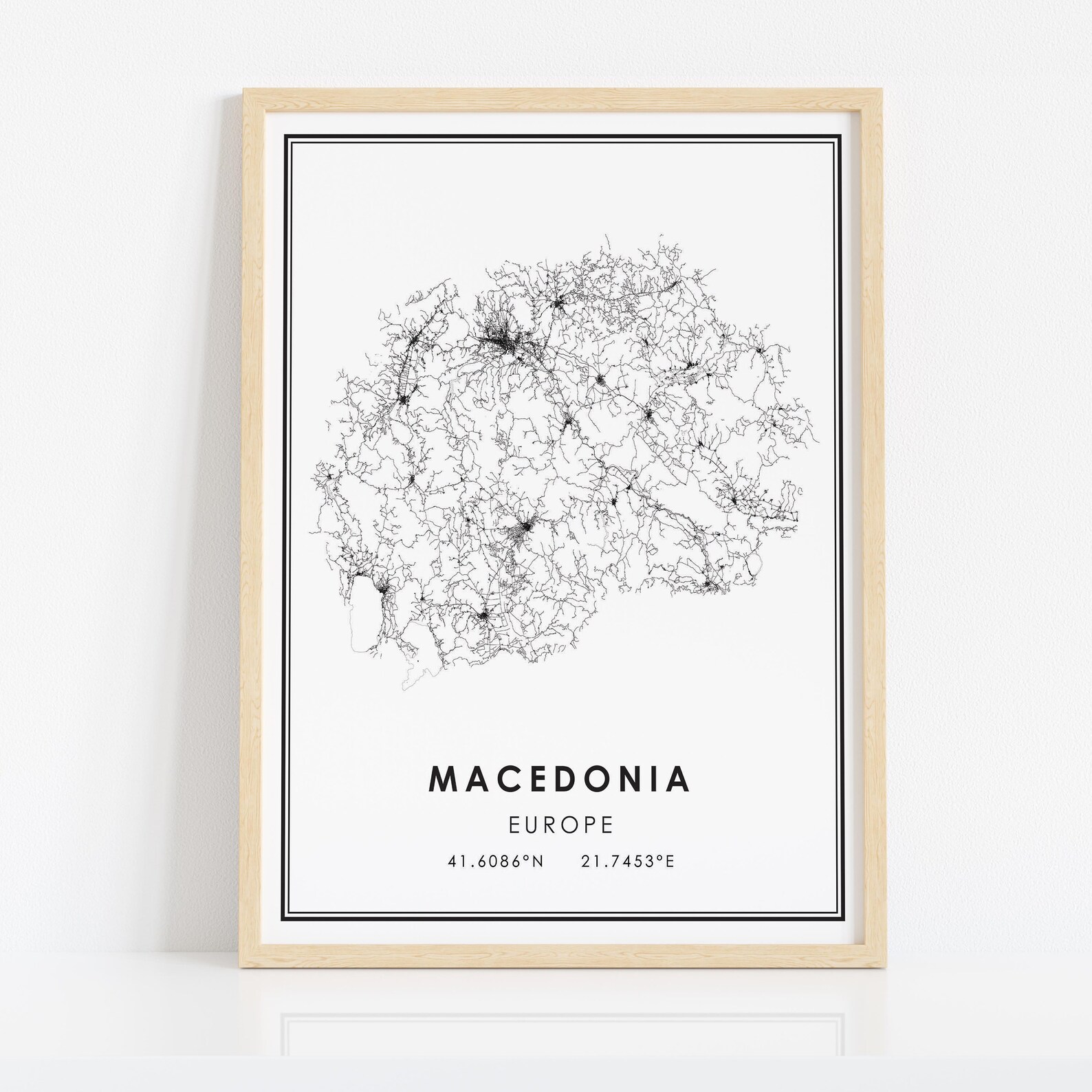 Macedonia Country Map Print Poster Canvas Macedonia Country - Etsy