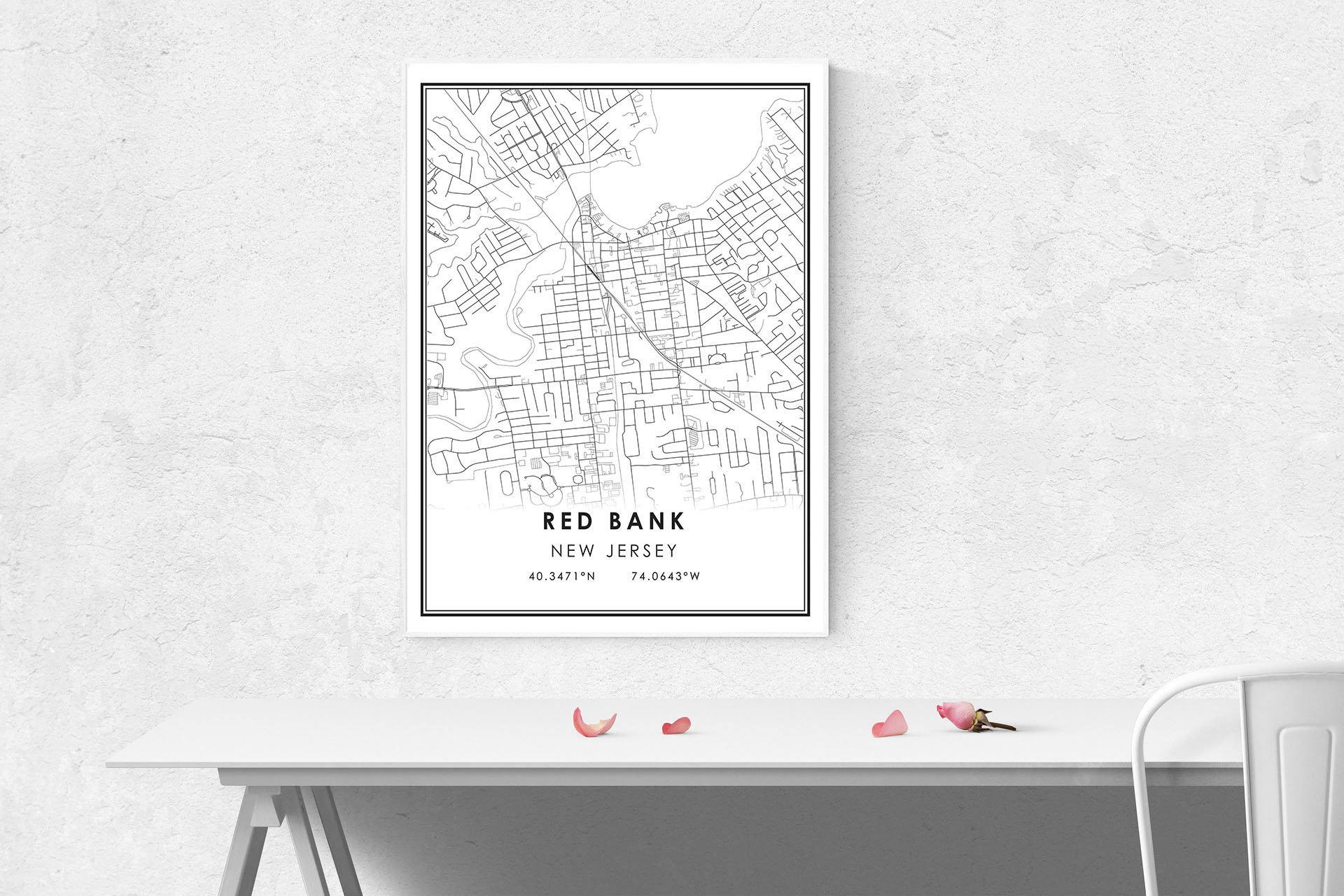 Red Bank map print poster canvas Red Bank Street map New | Etsy