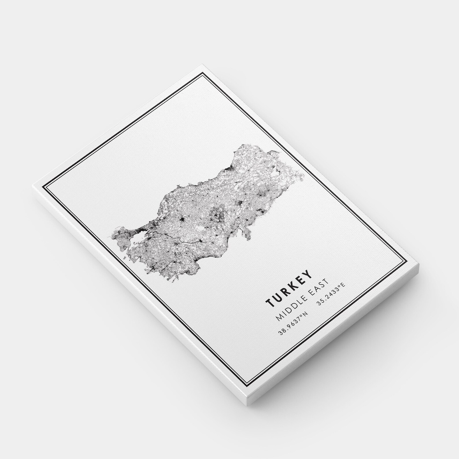 Turkey Country Map Print Poster Canvas Turkey Middle East - Etsy