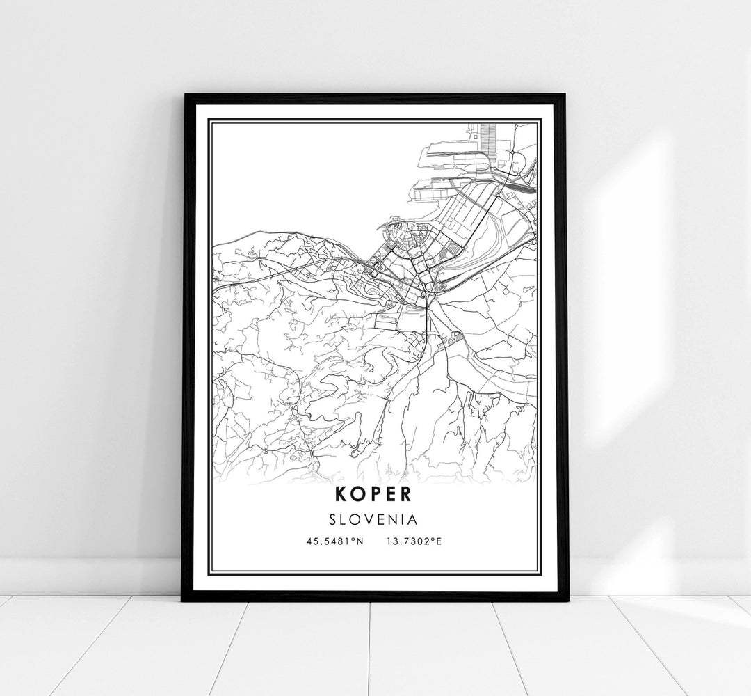 Koper Map Print Poster Canvas | Slovenia Map Print Poster Canvas ...